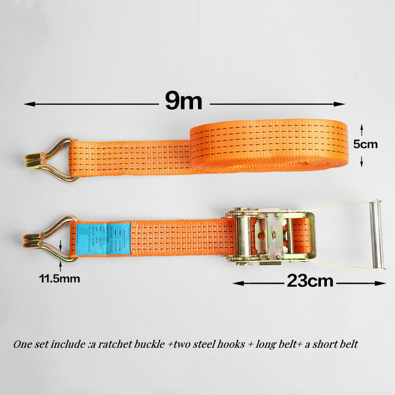 Buy Wholesale China 5m 5t Handle Cargo Ratchet Strap With Steel Hook ...