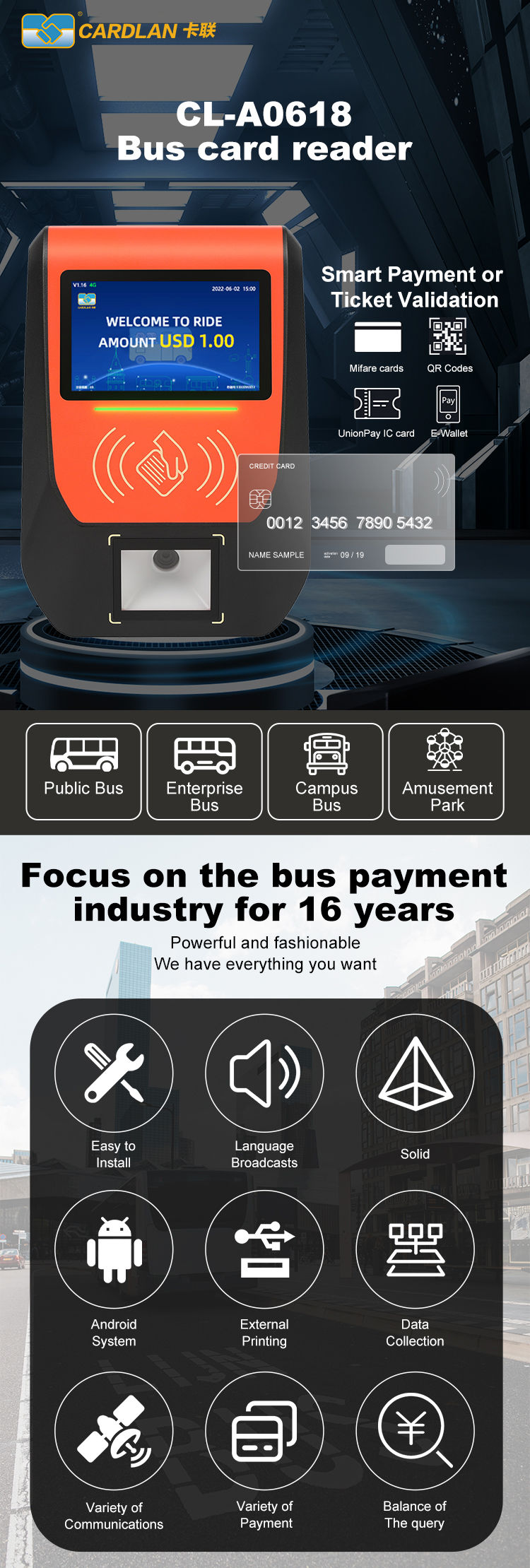 Buy Wholesale China Cardlan City Bus Pos Machine For Offline 4g Public ...