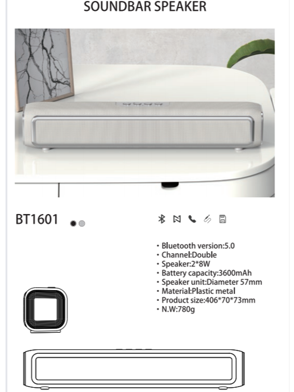 Computer Sound Bar 2*8 W ,3600mah With Tf,aux ,mic Handsfree Calling ...
