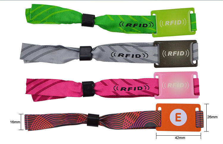 Custom Logo Rfid 13.56 Mhz Nfc 14443a Fabric Wristband For Festival ...