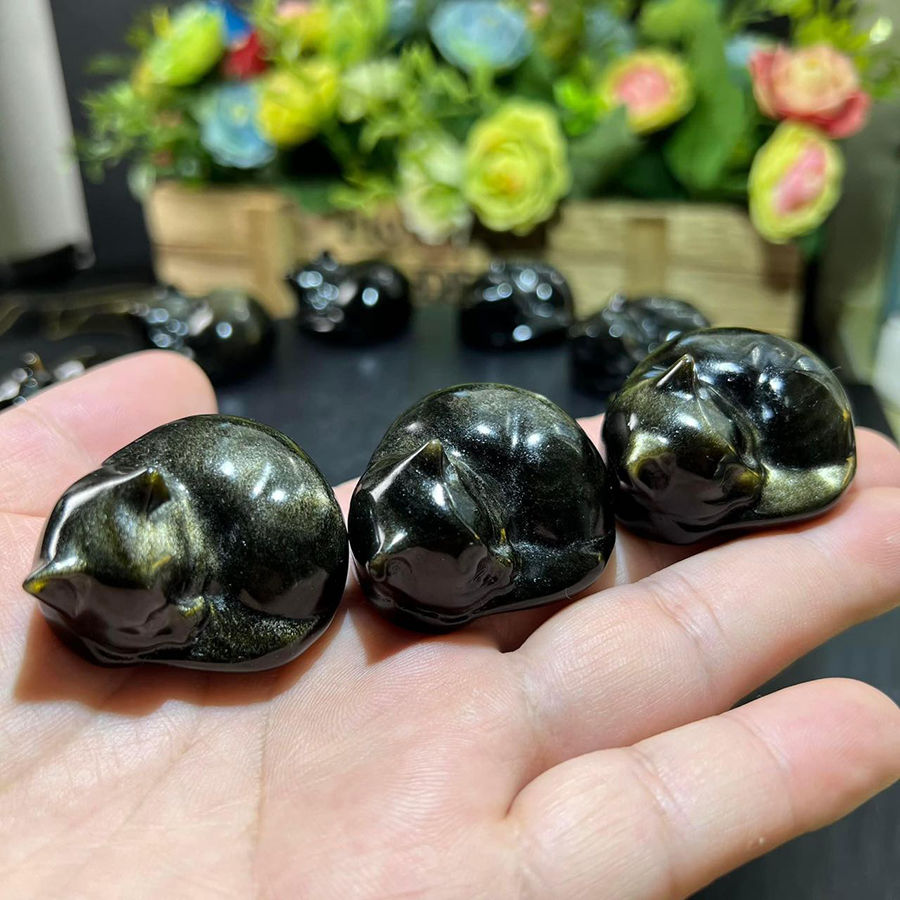 Buy Wholesale China Crystal Animal Figurine Cute Carving Golden ...