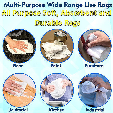 Customizable White Industrial Rags Level 2 Water Absorbing Industrial ...
