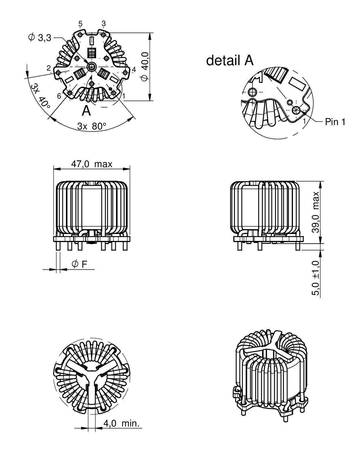 Fks Wholesale High Quality Tpb Three-phase Common Mode Power Line Choke ...