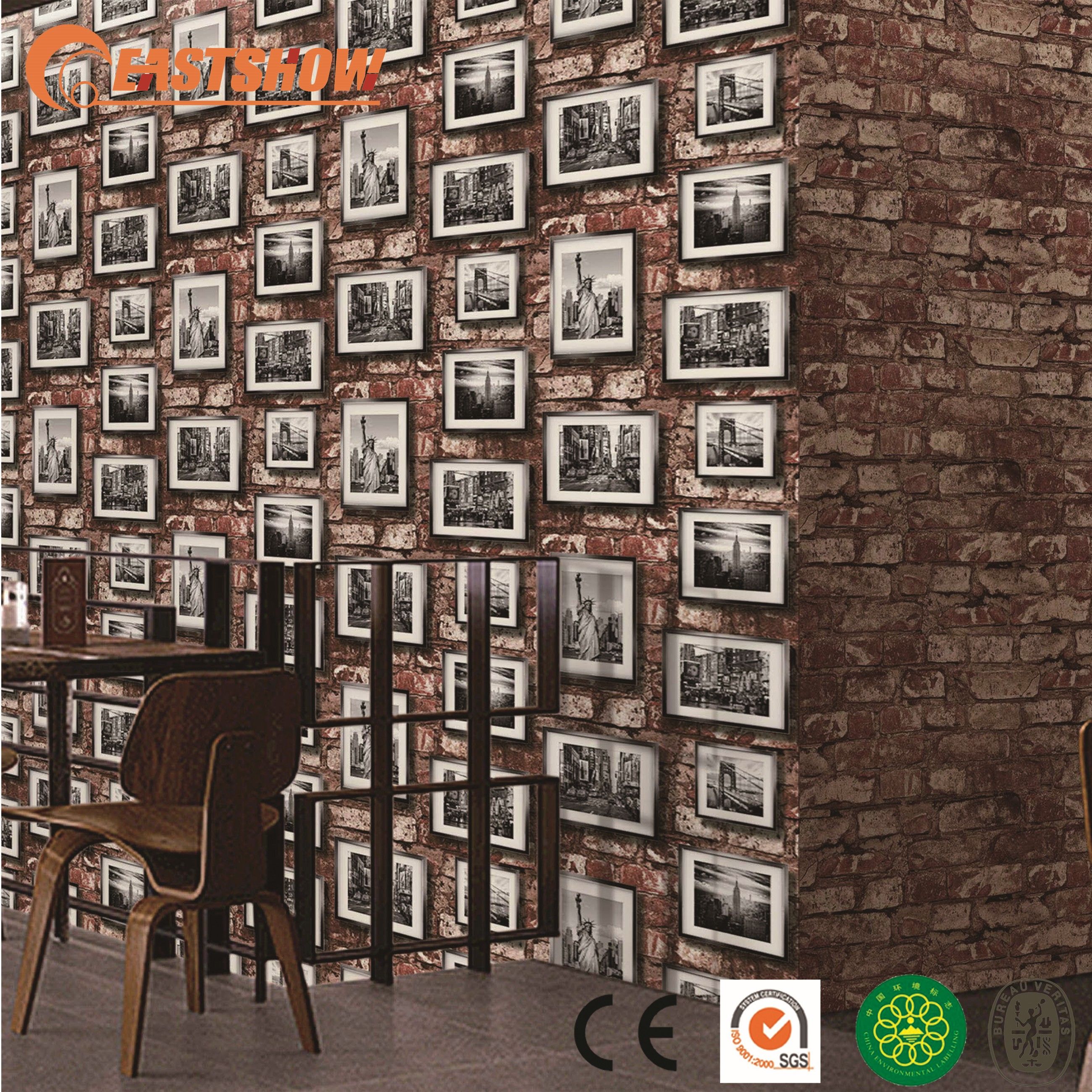 Pvc New The Statue Of Liberty Brick American Style Vintage Wallpaper ...