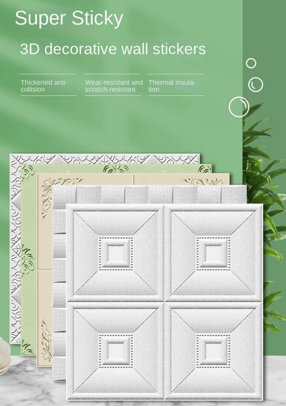 Damascus Pattern 3d Design Foam Wall Tile Decor Design 3d Brick Pe Foam ...