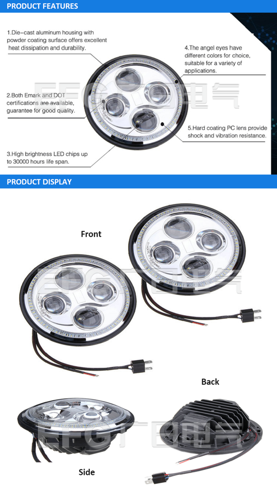 Buy Wholesale China Unique Design 7 Inch Led Headlight With Halo Ring ...