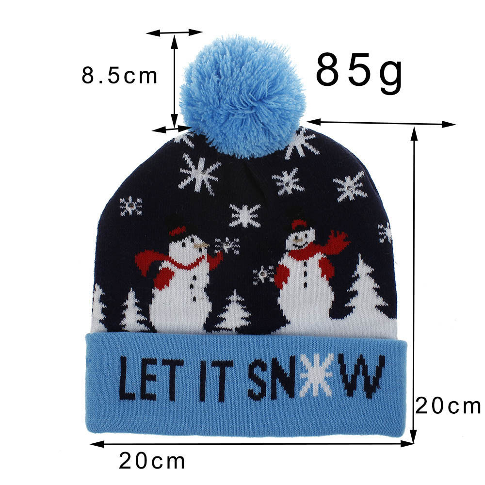 Colorful Xmas Winter Christmas Hat Beanie Knit Light Up Gorro Led ...