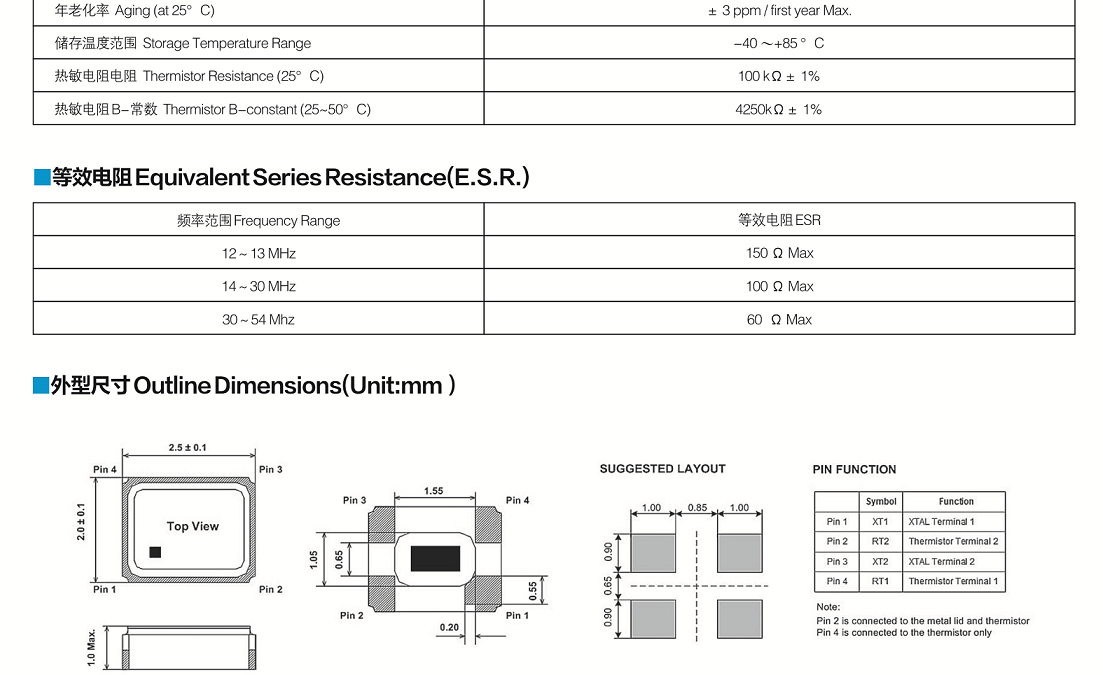 Temperature Sensing Crystal Tsx2520, Crystal, Tsx, Thermistor - Buy ...