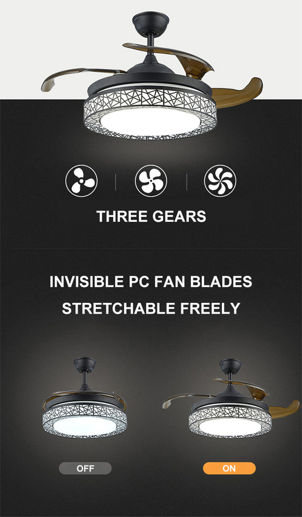 Buy Wholesale China Led Invisible Fan Light Dining Room Ceiling Fan ...