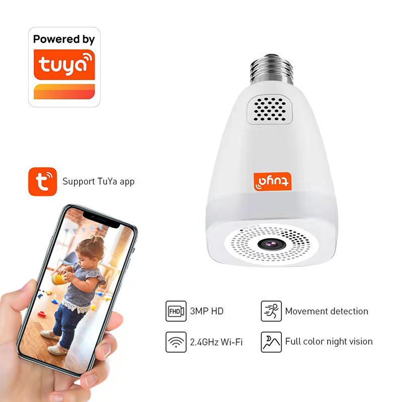 Buy Wholesale China Tuya Smart 3mp Fisheye 360 Panoramic E27 Lamp ...