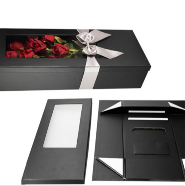 Super Flower Gift Box Custom Folding World Cover Open Window Box ...