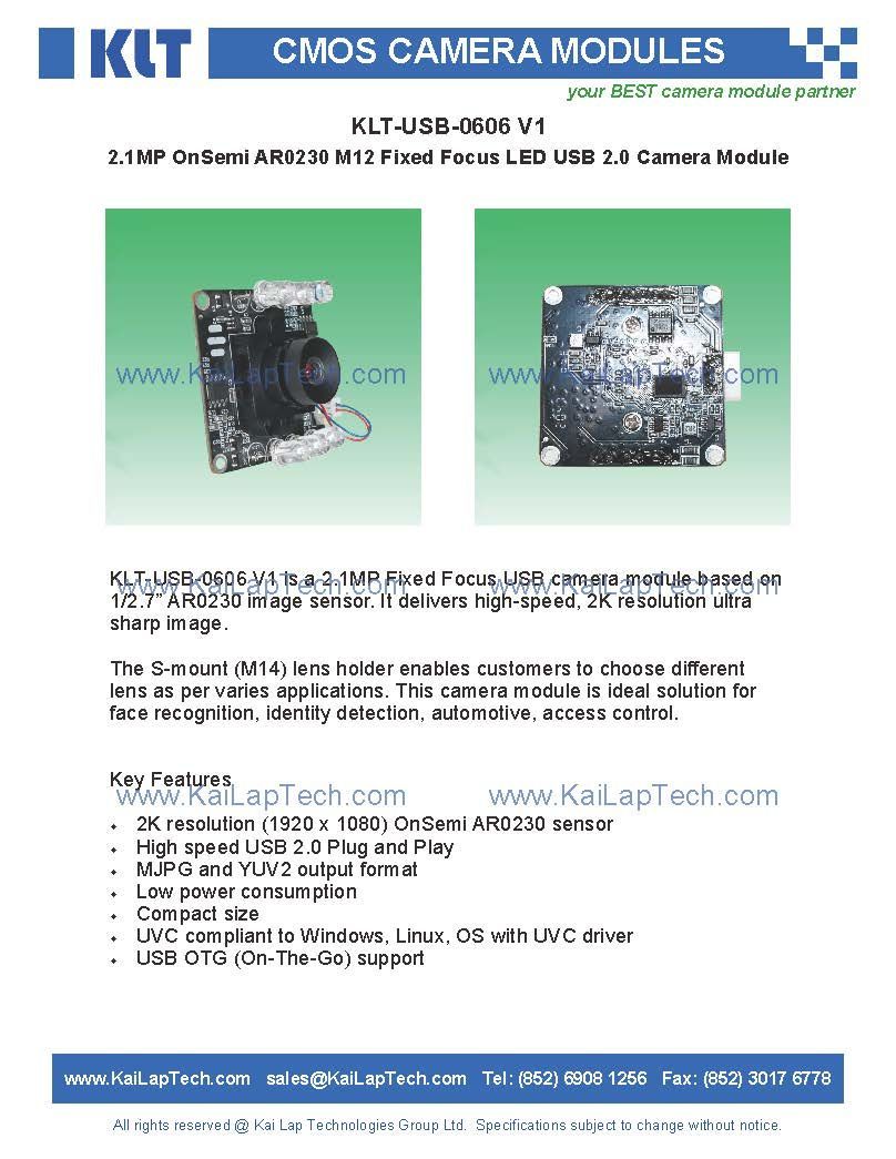 Buy Wholesale Hong Kong SAR Klt-usb-0606 V1 2.1mp 0606 Ar0230 M14 Fixed ...