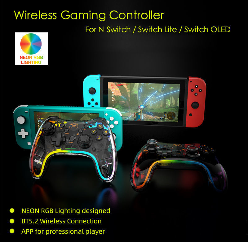 Rgb Lighting Dual Vibration Motion Sensor Wireless Gaming Controller ...