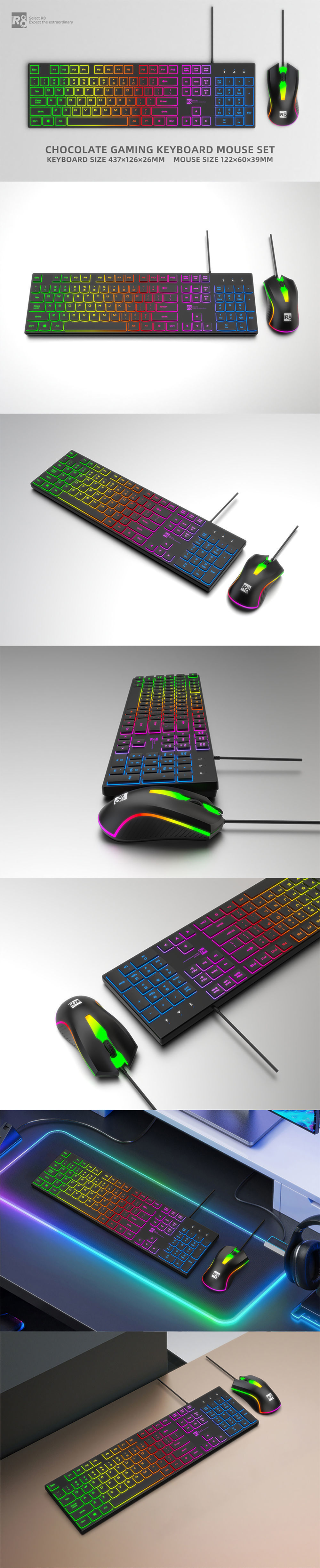 Buy Wholesale China R8 Wired Gaming Keyboard And Mouse Combo Rgb ...