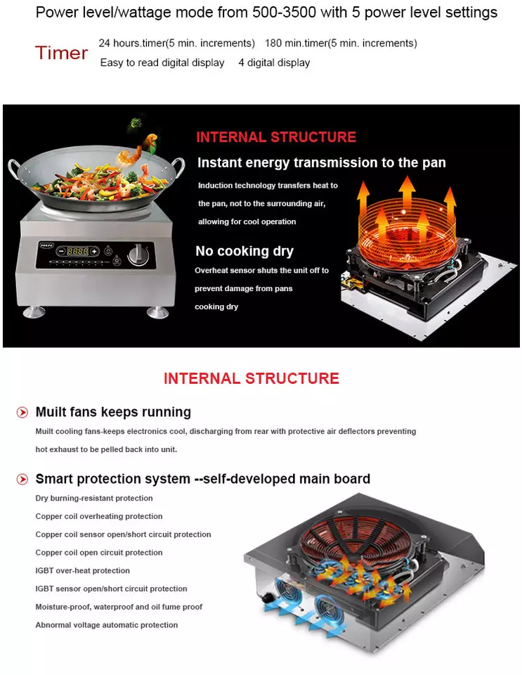 Factory Price High Quanlity Concave Induction Cooker With Wok High ...