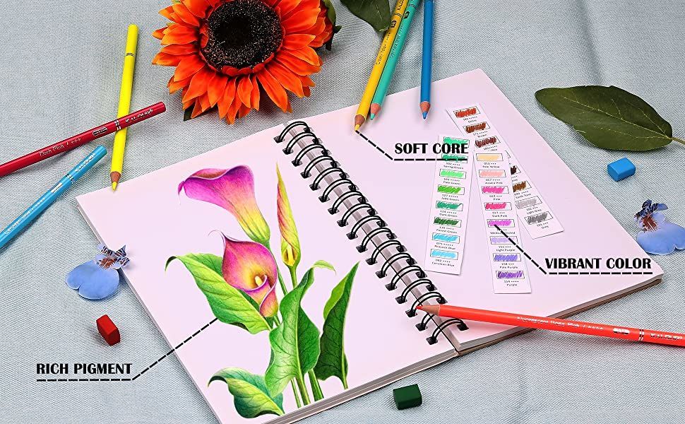132 Colored Pencils Set,with Adult Coloring Book And Sketch Book ...