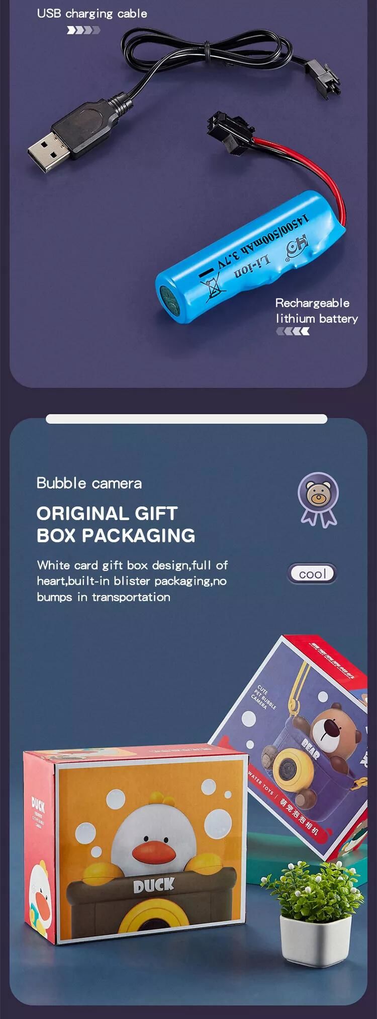 Hangwing Children Stupid Bear Bubble Machine Toy With Usb Charging ...