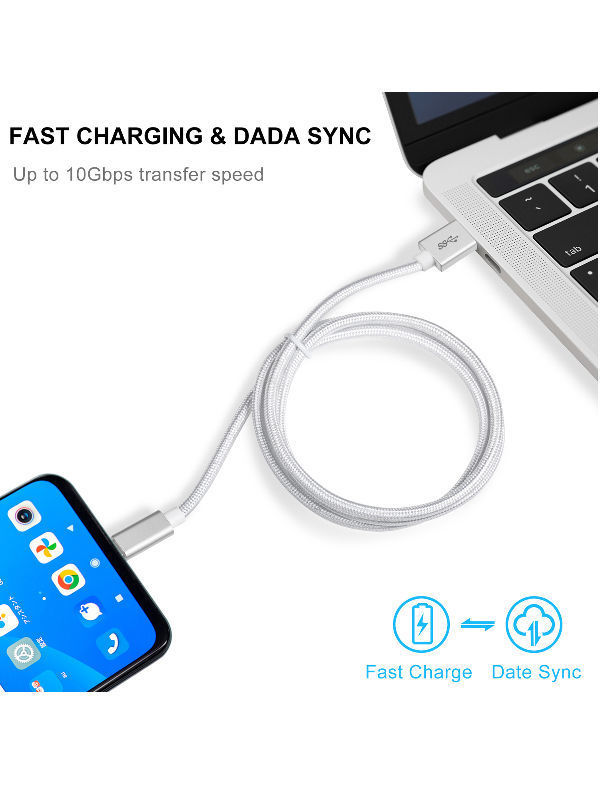 Buy Wholesale China Nylon Braided Cord 3a Quick Charge Data Charger Usb ...