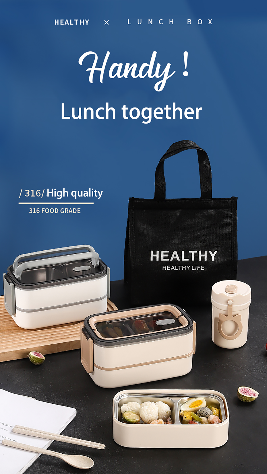 Buy Wholesale China 316 Stainless Steel Lunch Box Bento Lunch Box For ...
