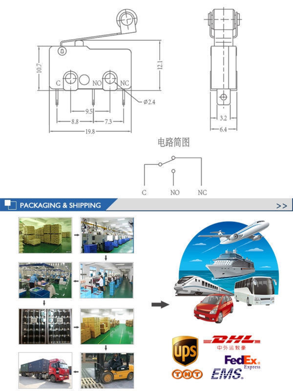 Buy Wholesale China 5a 250vac Mini Micro Switch T85 5e4 With Solder Terminal & Mini Micro Switch ...