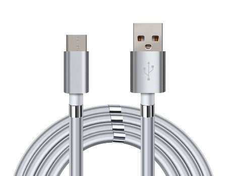 Self Winding Easy-coil Retracting Magnetic Charging Usb Cable $1 ...