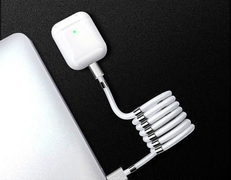 Self Winding Easy-coil Retracting Magnetic Charging Usb Cable $1 ...