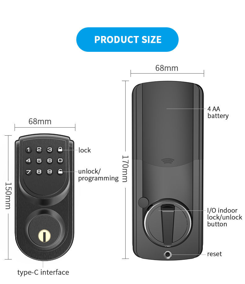 Home Solid Normal Smart Code Door Lock Smart Lock Without Handle ...