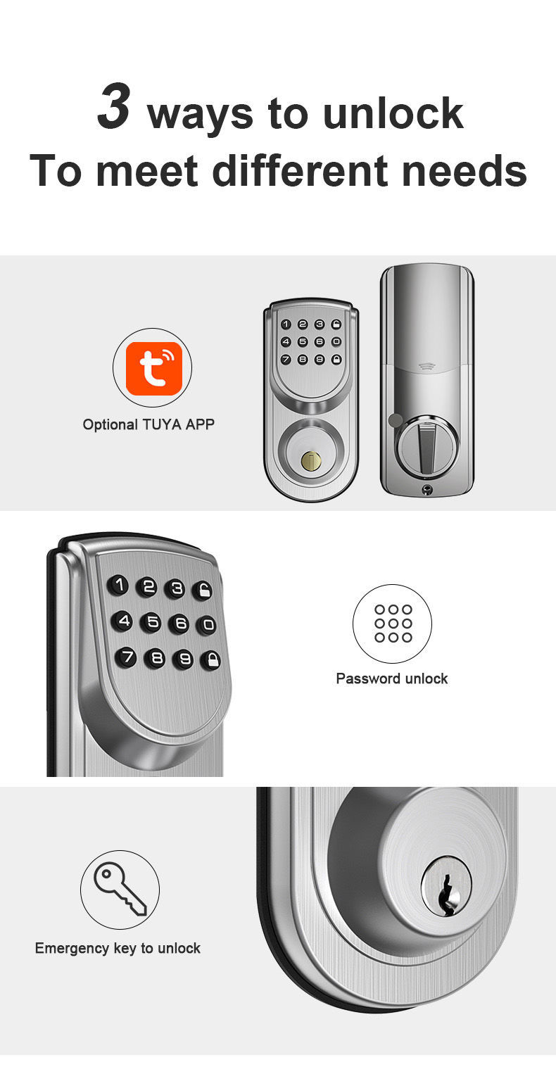 Home Solid Normal Smart Code Door Lock Smart Lock Without Handle ...