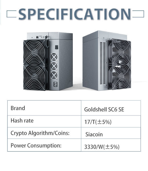 Factory Direct High Quality China Wholesale Sc6se From Goldshell Mining Blake2b-sia Algorithm ...
