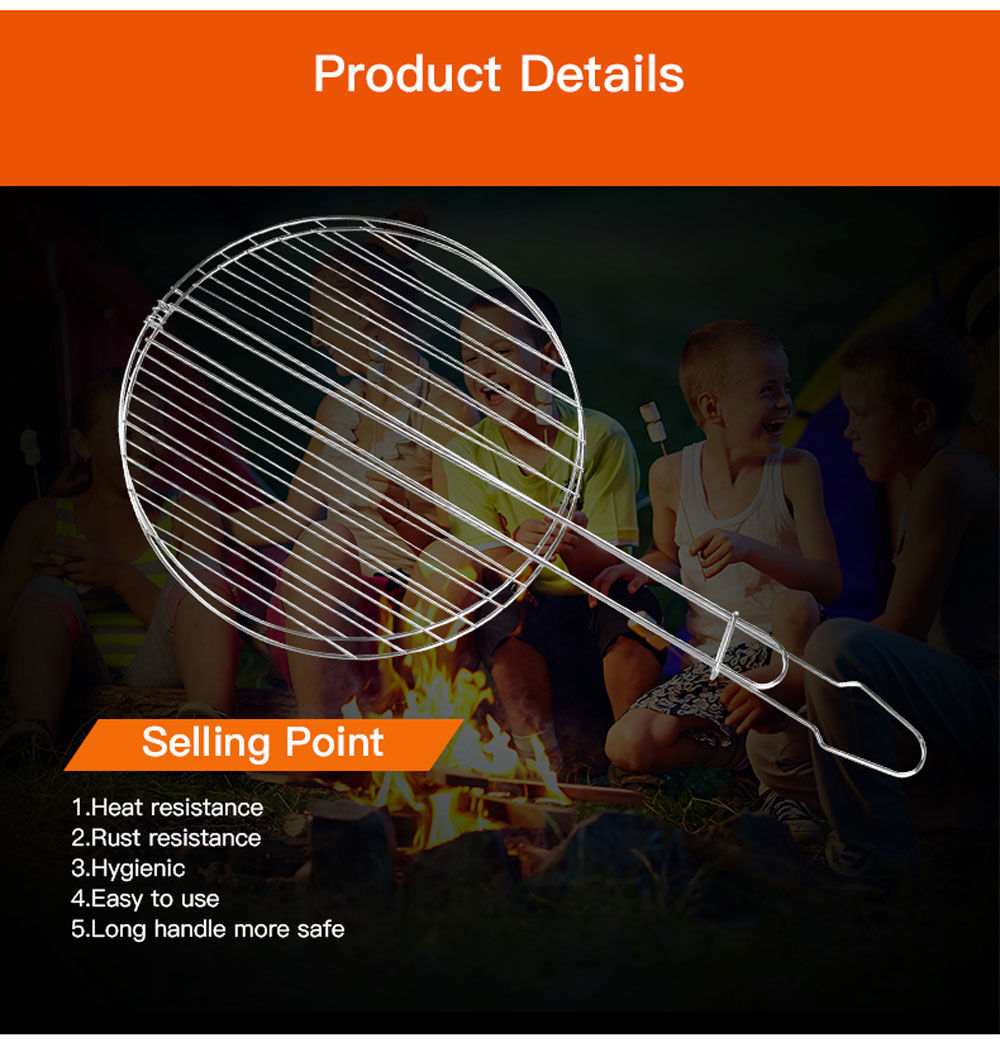 Easy-to-flip For Steaks Seafood Vegetables Outdoor Barbecue Grill Net ...