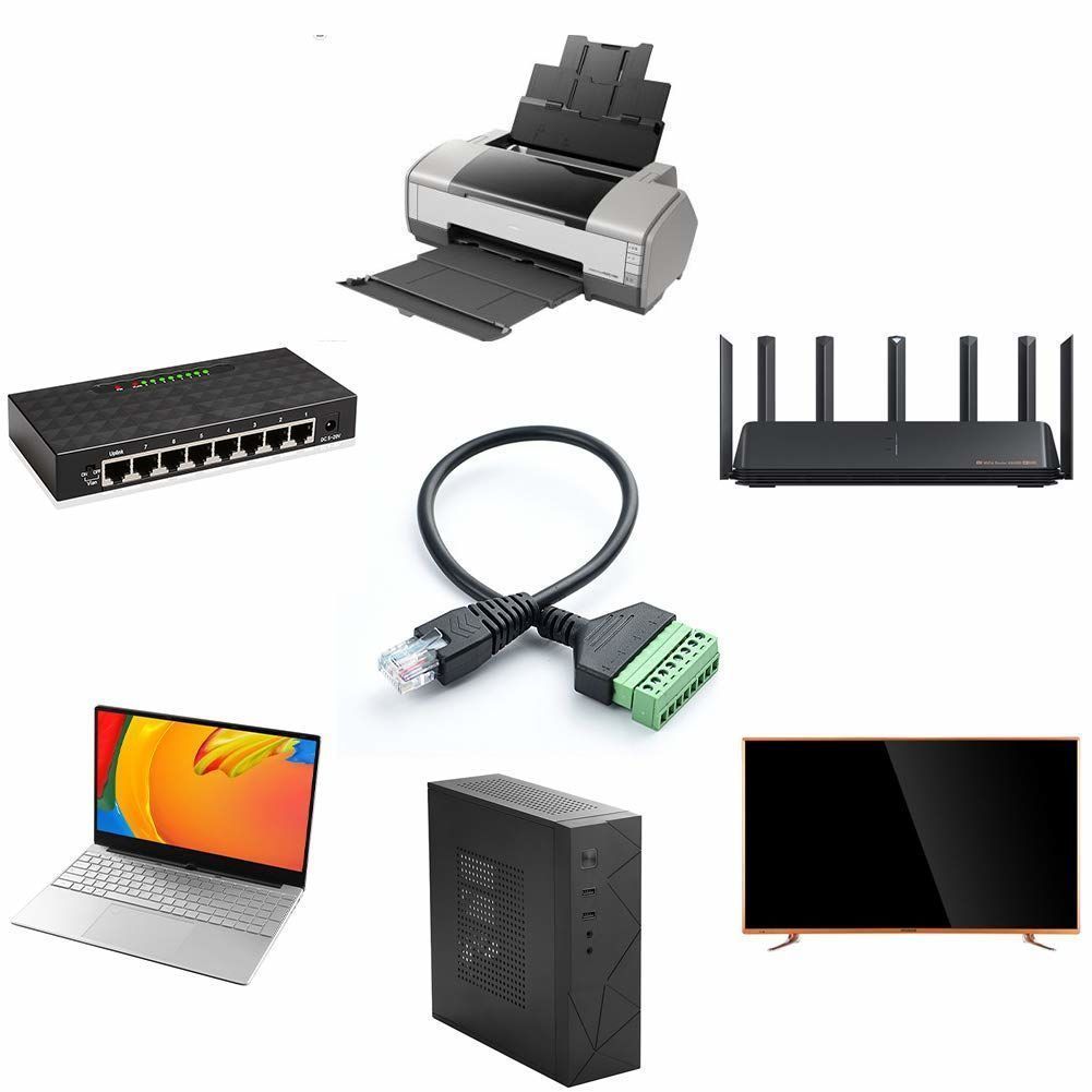 Buy Wholesale China Jienk 2packs Rj45 Male To 8 Pins Screw Terminal ...