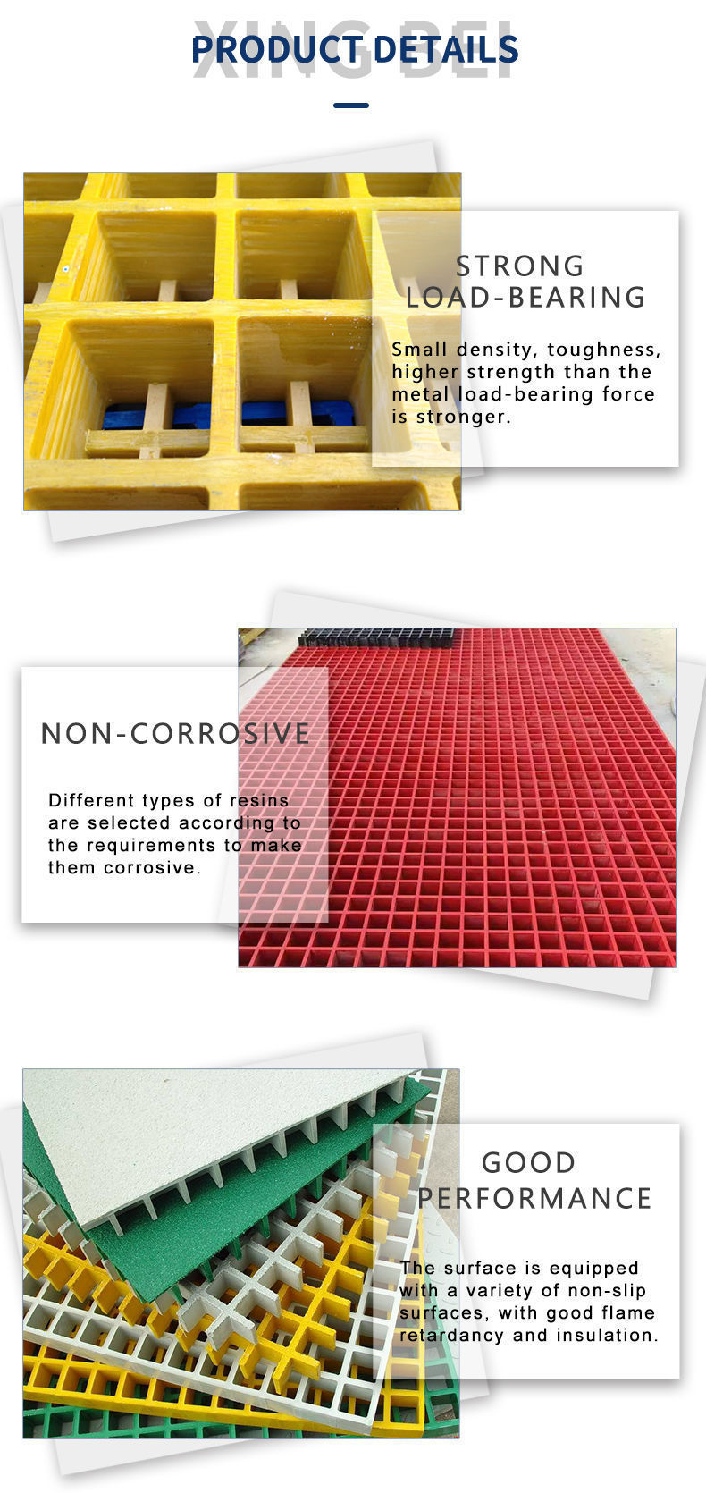 Factory Supplier Frp Grating 40*40mm*25mm Fiberglass Solar Panel Frp ...