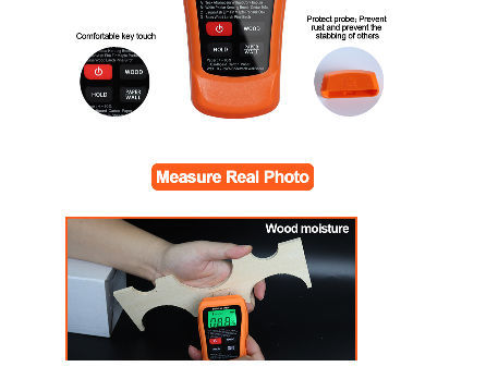 Digital Hygrometer Moisture Meter Wood Cardboard Concrete Buildings ...