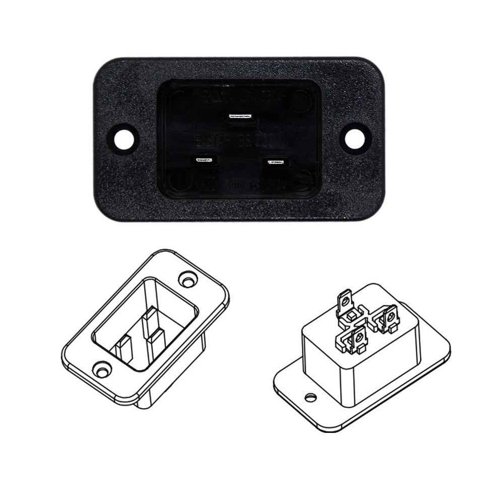 Buy Wholesale China 250v 16a Iec320 C20 3 Pin Inlet Connectors With ...
