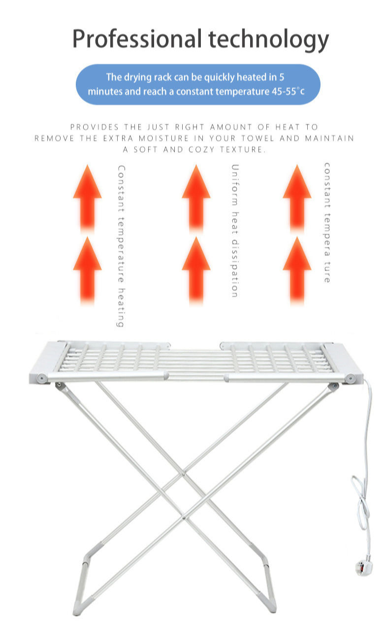 Foldable 45-55℃ Constant Temperature Electric Heated Drier Clothes ...