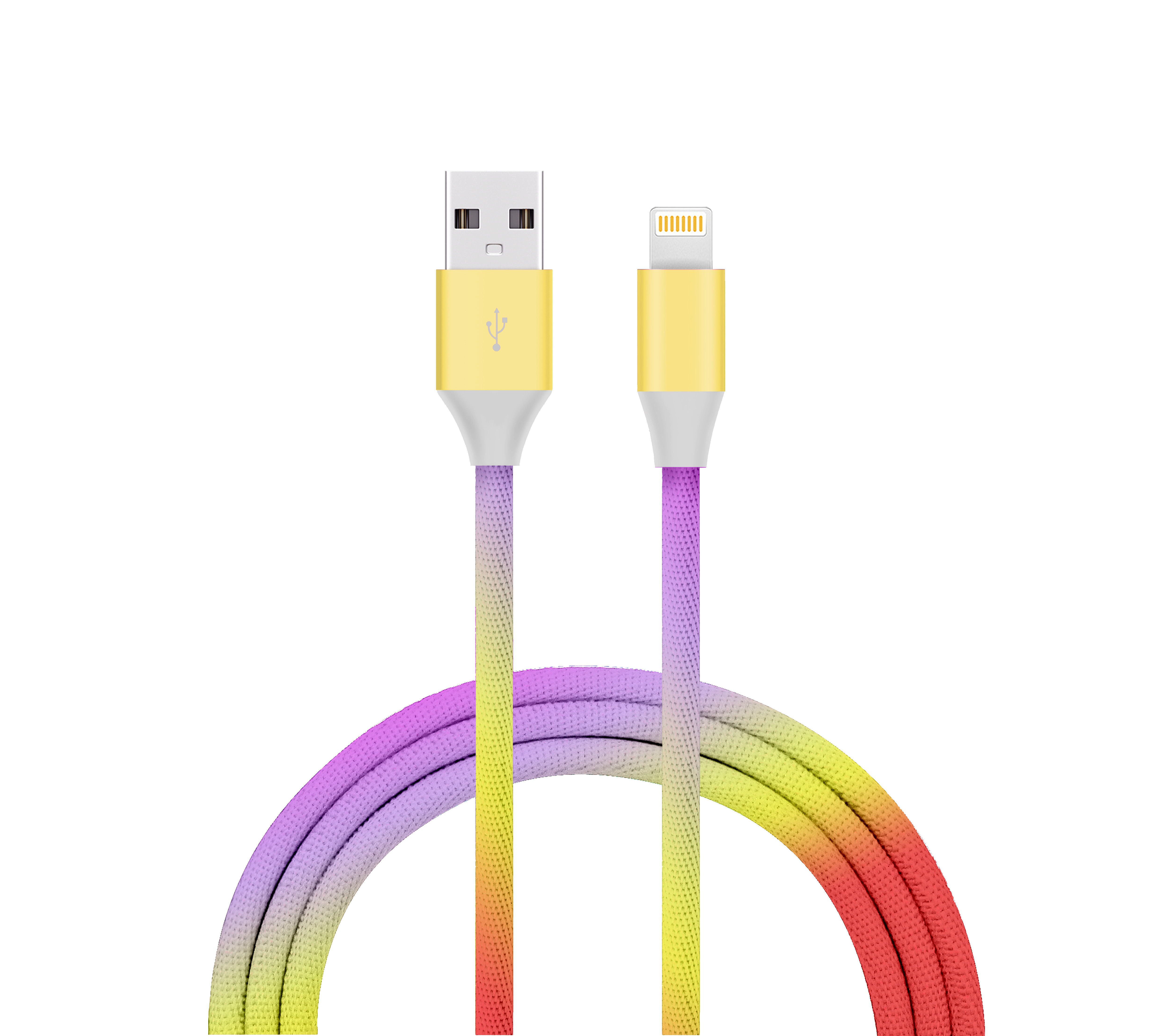 High Stretch Yarn Braided Charging Cable Usb A To Type-c Lightning ...
