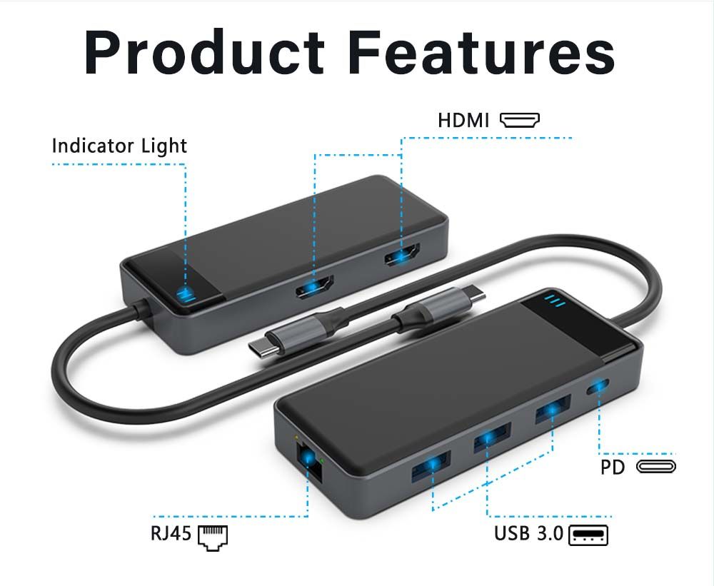 Buy China Wholesale Usb C Hub 7 In 1 Type C 3.1 To 4k Hdmi Adapter With ...