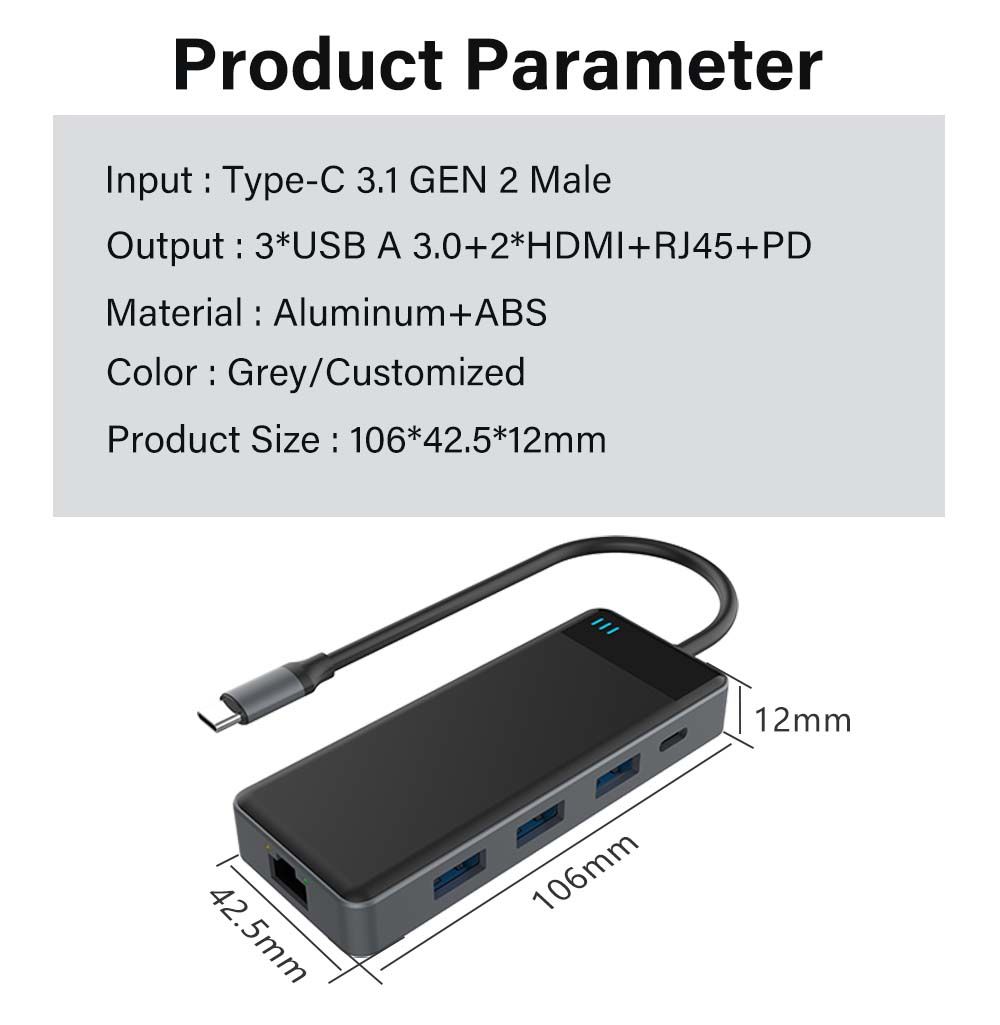 Buy China Wholesale Usb C Hub 7 In 1 Type C 3.1 To 4k Hdmi Adapter With ...