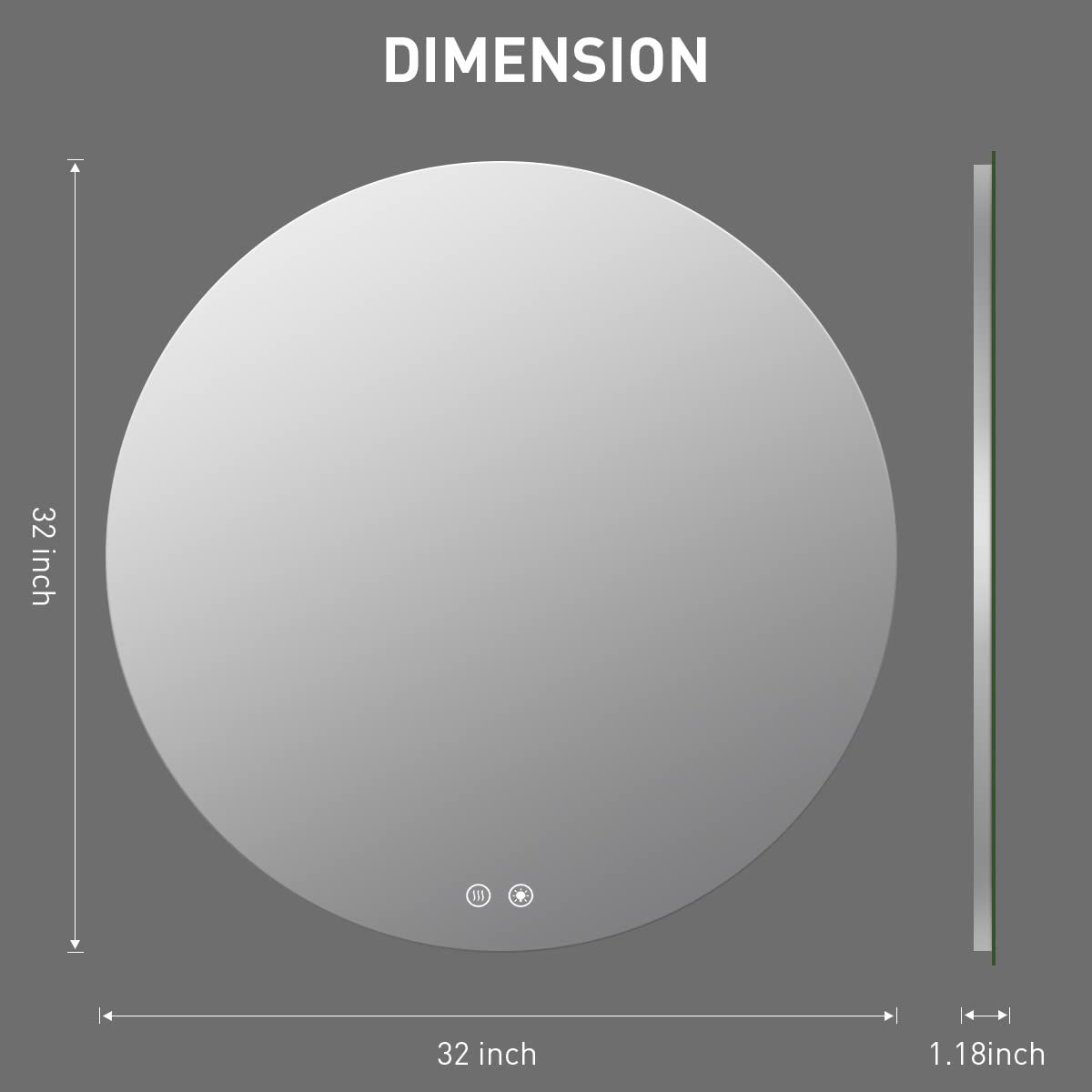 Led Round Mirror Backlit Bathroom Mirror Dimmable Lighted Vanity Mirror ...