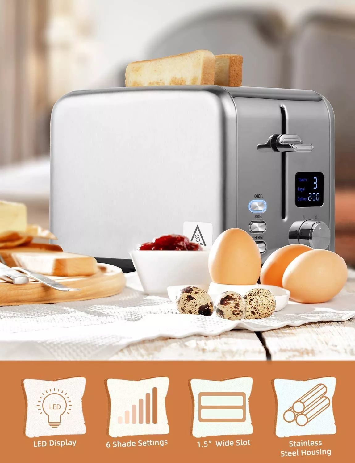 Buy Wholesale China 2021 Digital Bread Toaster Digital Led Display ...