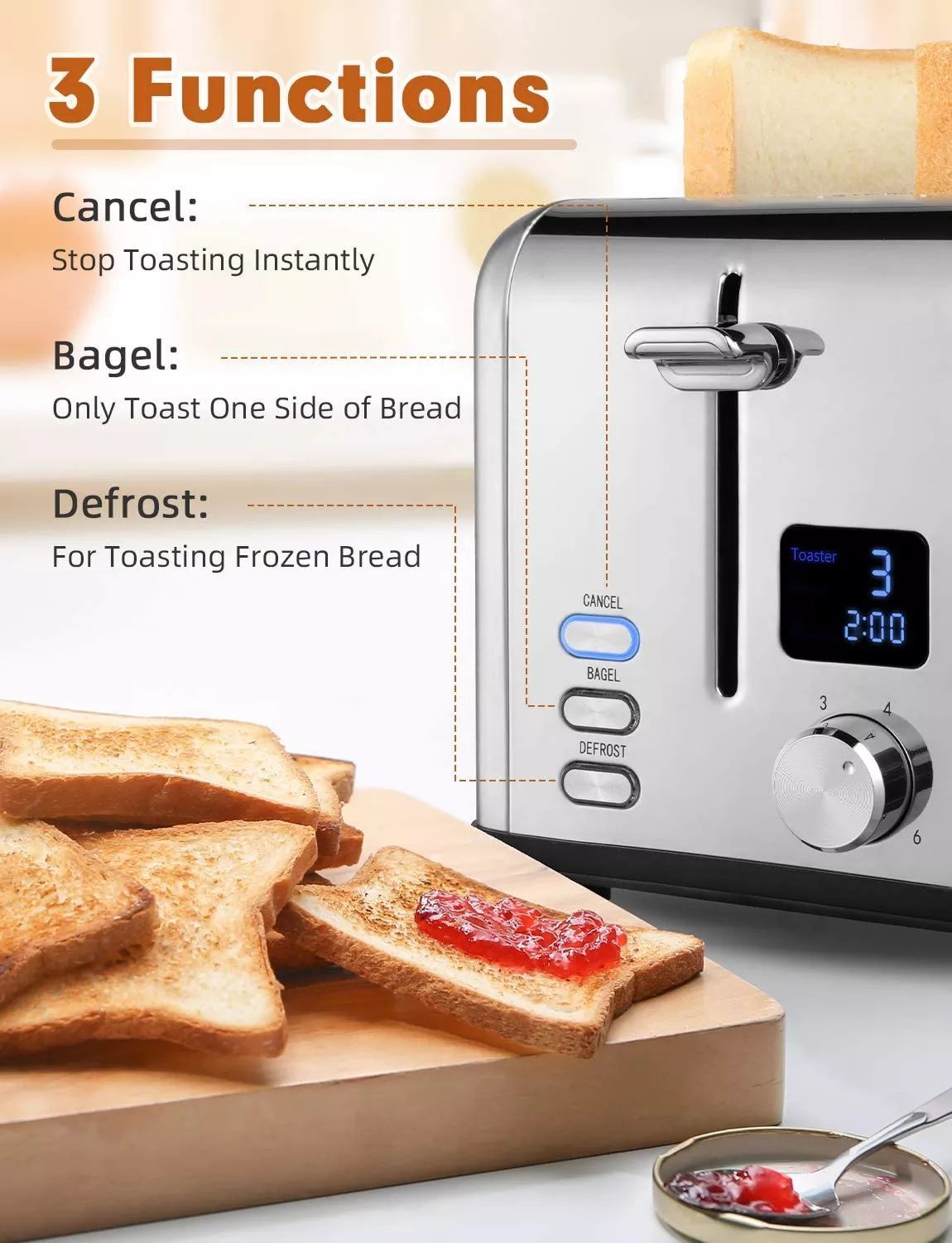 Buy Wholesale China 2021 Digital Bread Toaster Digital Led Display ...