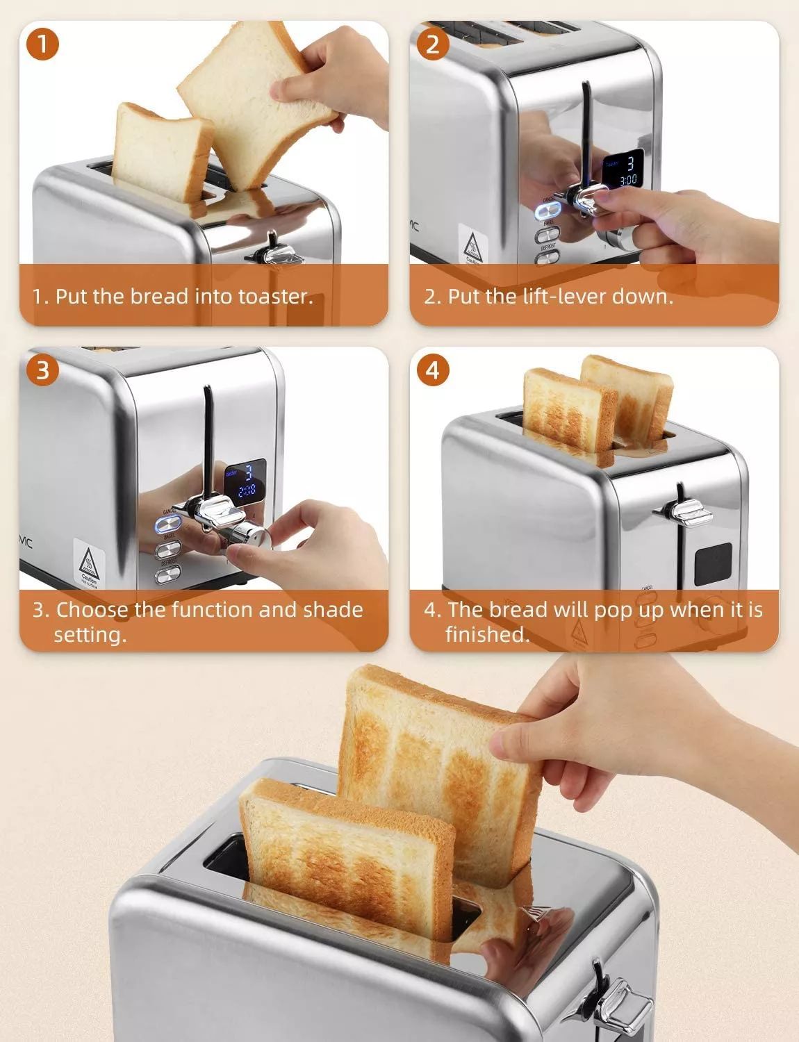 Buy Wholesale China 2021 Digital Bread Toaster Digital Led Display ...