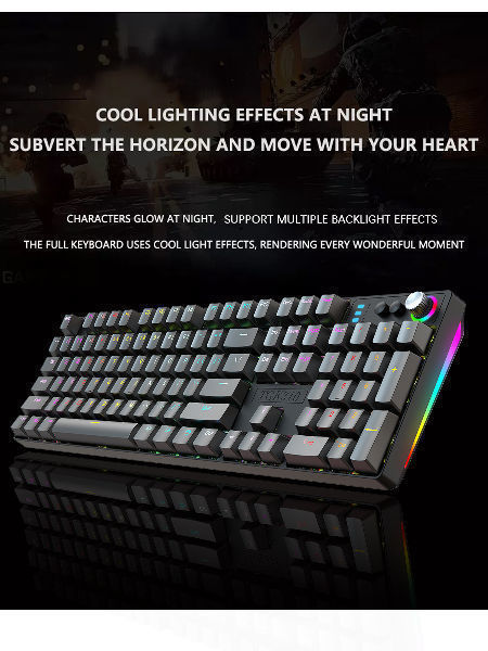 Buy Wholesale China 104 Keys Mechanical Keyboard, Multi-functionl Knob ...