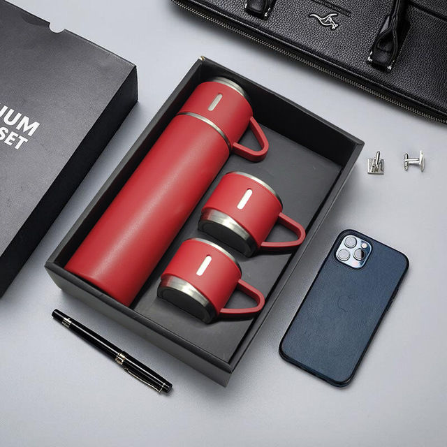 Buy Wholesale China Gift Box Set Flask With 2 Cup Double-layer ...