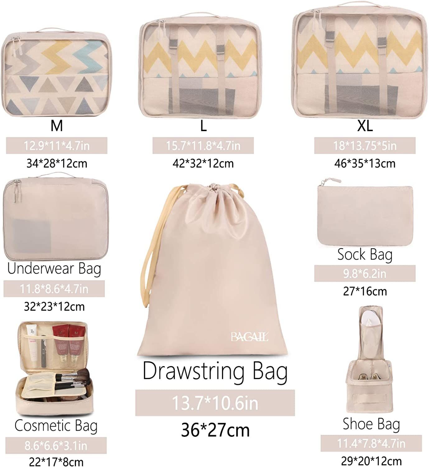 Buy Wholesale China 8 Set Packing Cubes Luggage Packing Organizers For ...