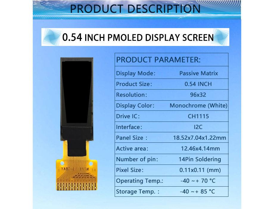 Buy Wholesale China Oled Display 0.54 Inch 96x32 Monochrome White Micro ...