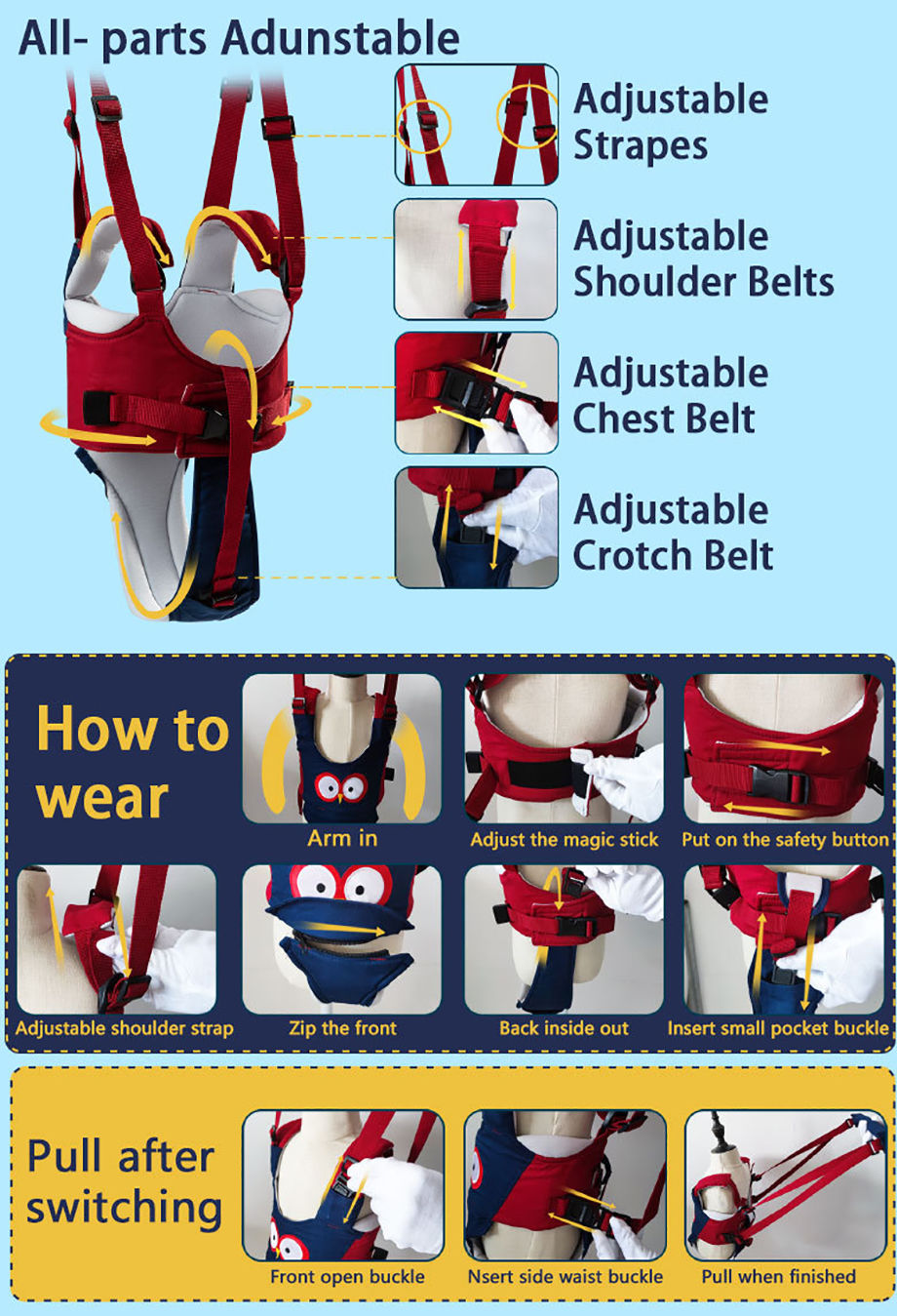 Buy Wholesale China Multifunctional Breathable Baby Walking Harness ...