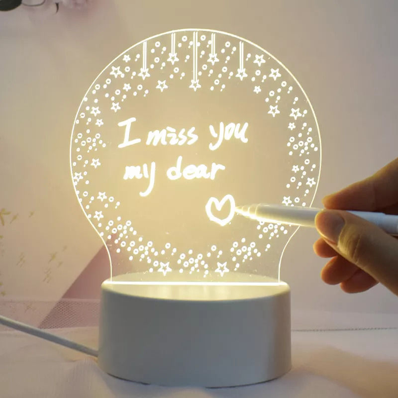 Message Board Night Light, 3d Effect Acrylic Decoration Led Illusion ...