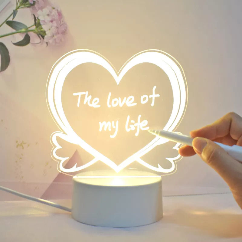 Message Board Night Light, 3d Effect Acrylic Decoration Led Illusion ...