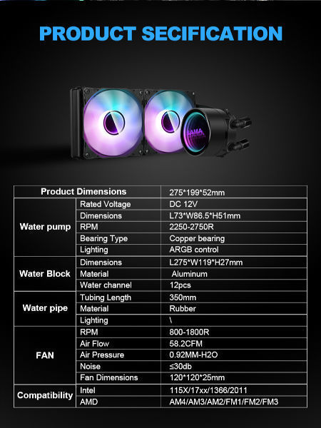 Buy Wholesale China Sama Rgb Glow Cpu Watercooler Led Liquid Cooling ...